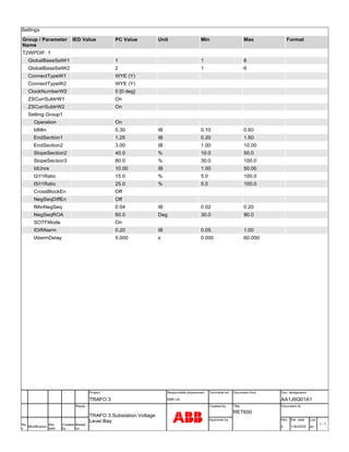 Setting relay RET650 | PDF