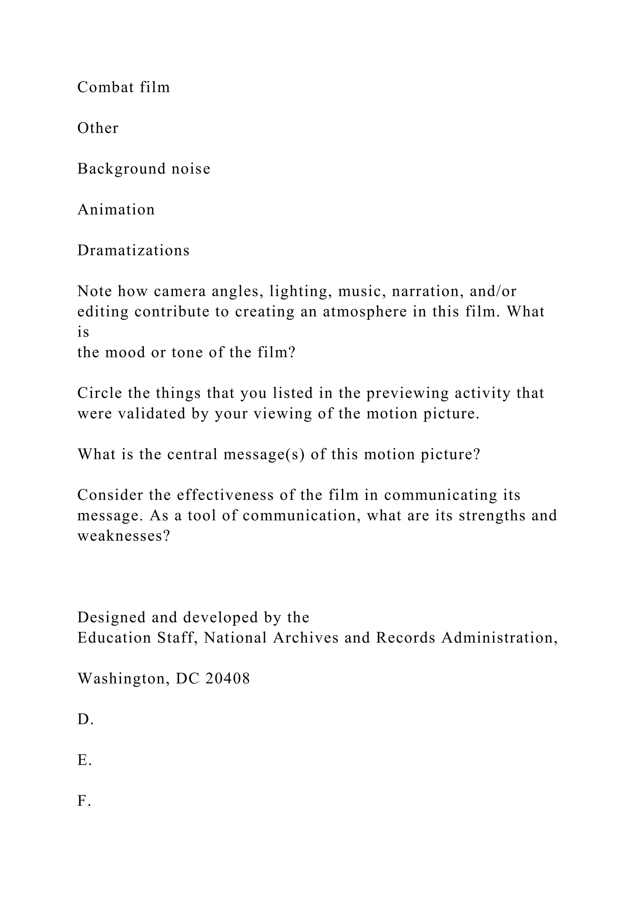 A.Motion Picture Analysis WorksheetB. What do you thin.docx