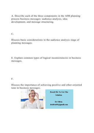 A. Describe each of the three components in the AIM planning process.docx