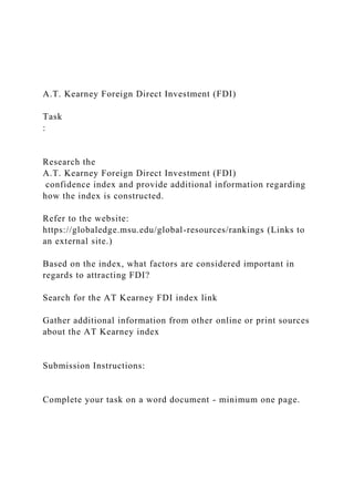 A.T. Kearney Foreign Direct Investment (FDI) Task.docx
