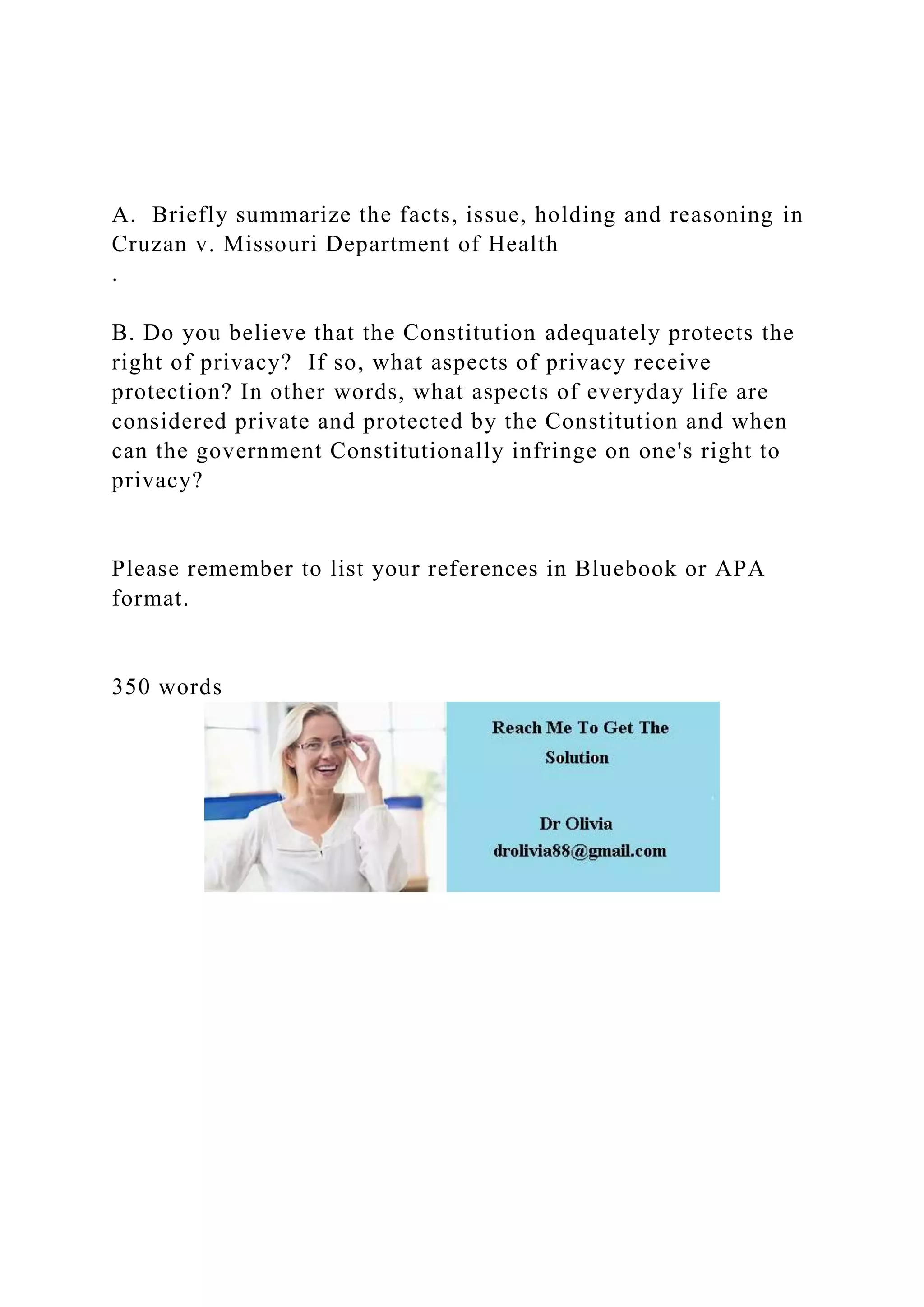 A. Briefly summarize the facts, issue, holding and reasoning in.docx