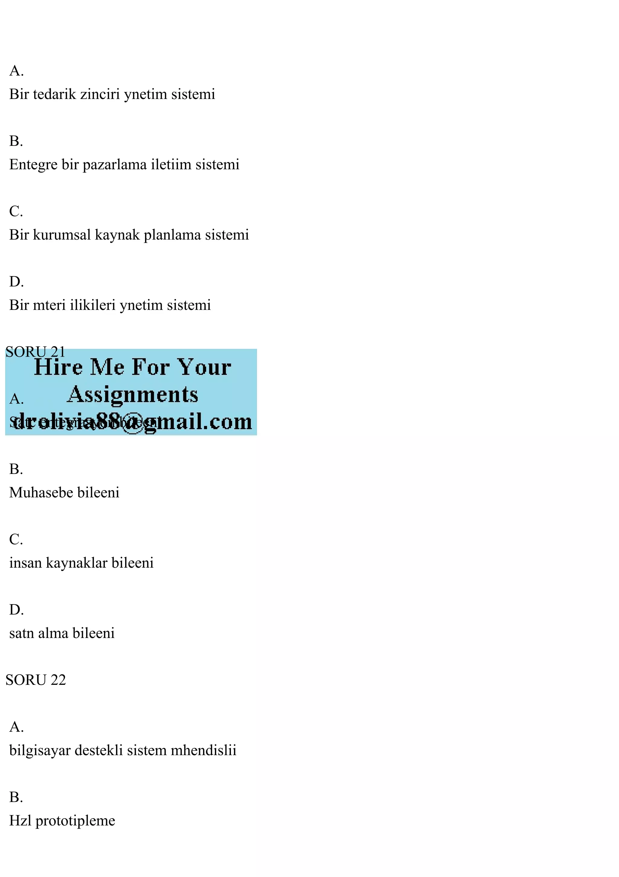 A. Bir tedarik zinciri y netim sistemi B. Entegre bir paz.pdf