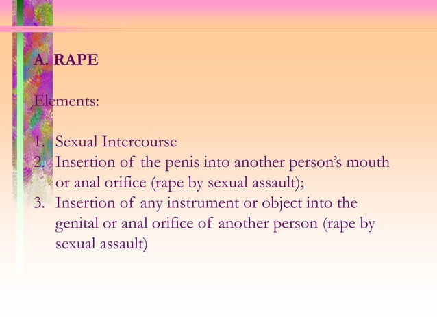 powerpoint for rape law REPUBLIC ACT 8352. THE RAPE LAW | PPTX | Crime & Harmful Acts to ...