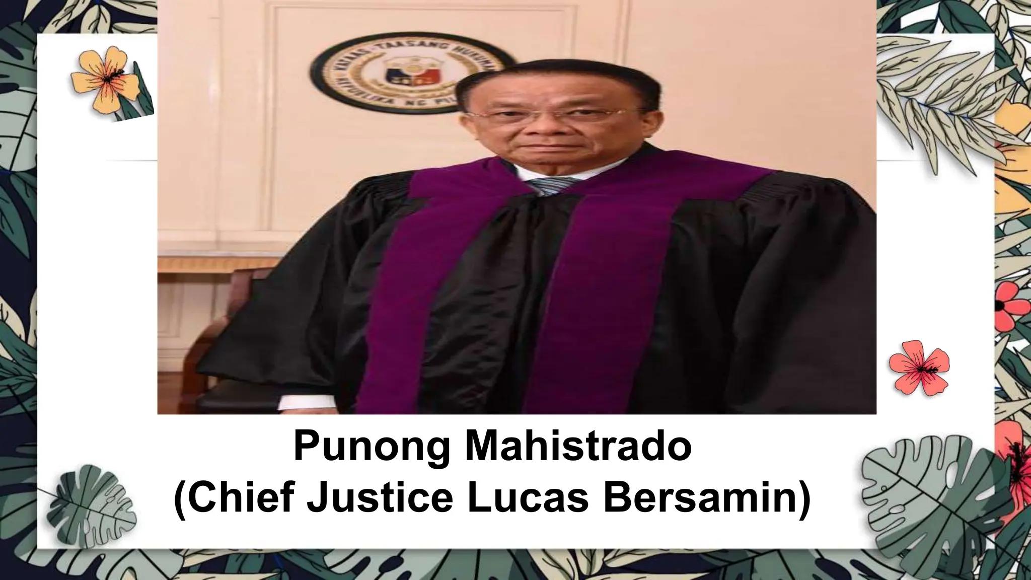 Araling panlipunan punong mahistro chief justice bersamin | PPTX