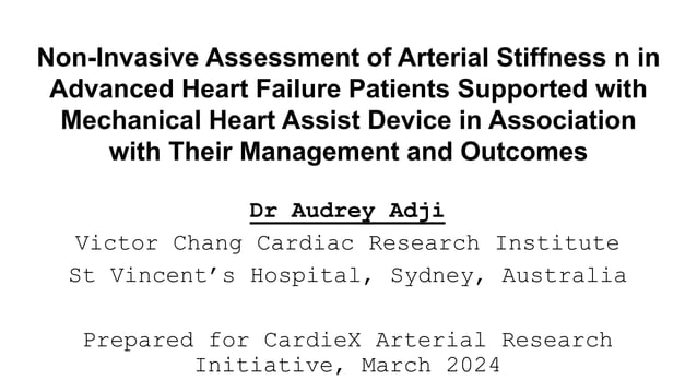 Non-Invasive assessment of arterial stiffness in advanced heart failure ...