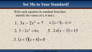 a.1 illustrate quadratic equation.pptx GRADE 9 | PPTX | Physics | Science