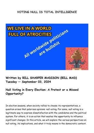VOTING NULL IS TOTAL INTELLIGENCE ALL OVER THE WORLD (PDF) | PDF