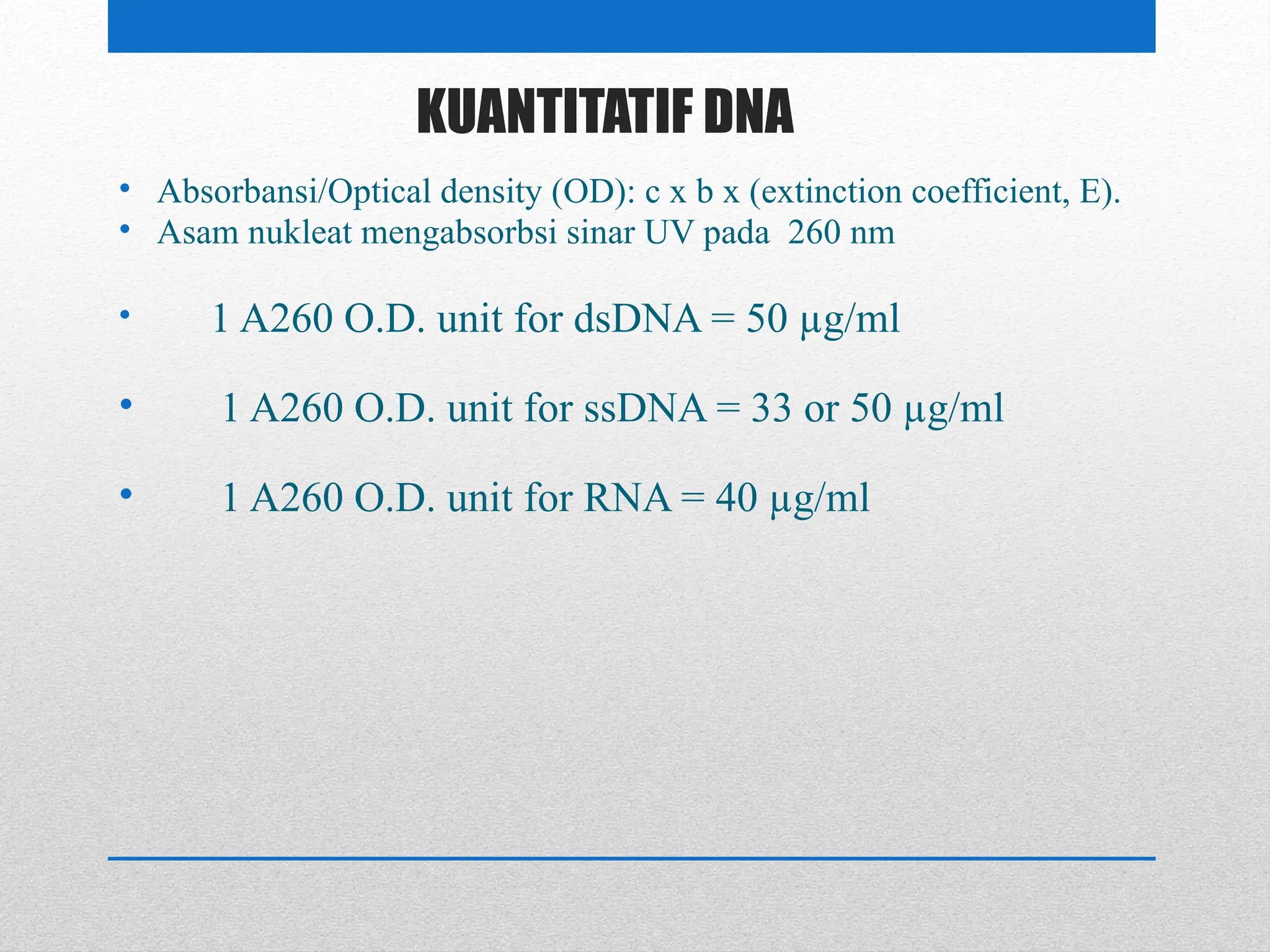 Tahapan Ekstraksi dan Purifikasi DNA, pengukuran kualitas DNA | PPTX