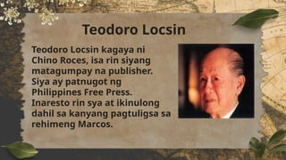 Araling Panlipunan 6- Week 3- Mga karanasan ng Piling Pilipino | PPTX