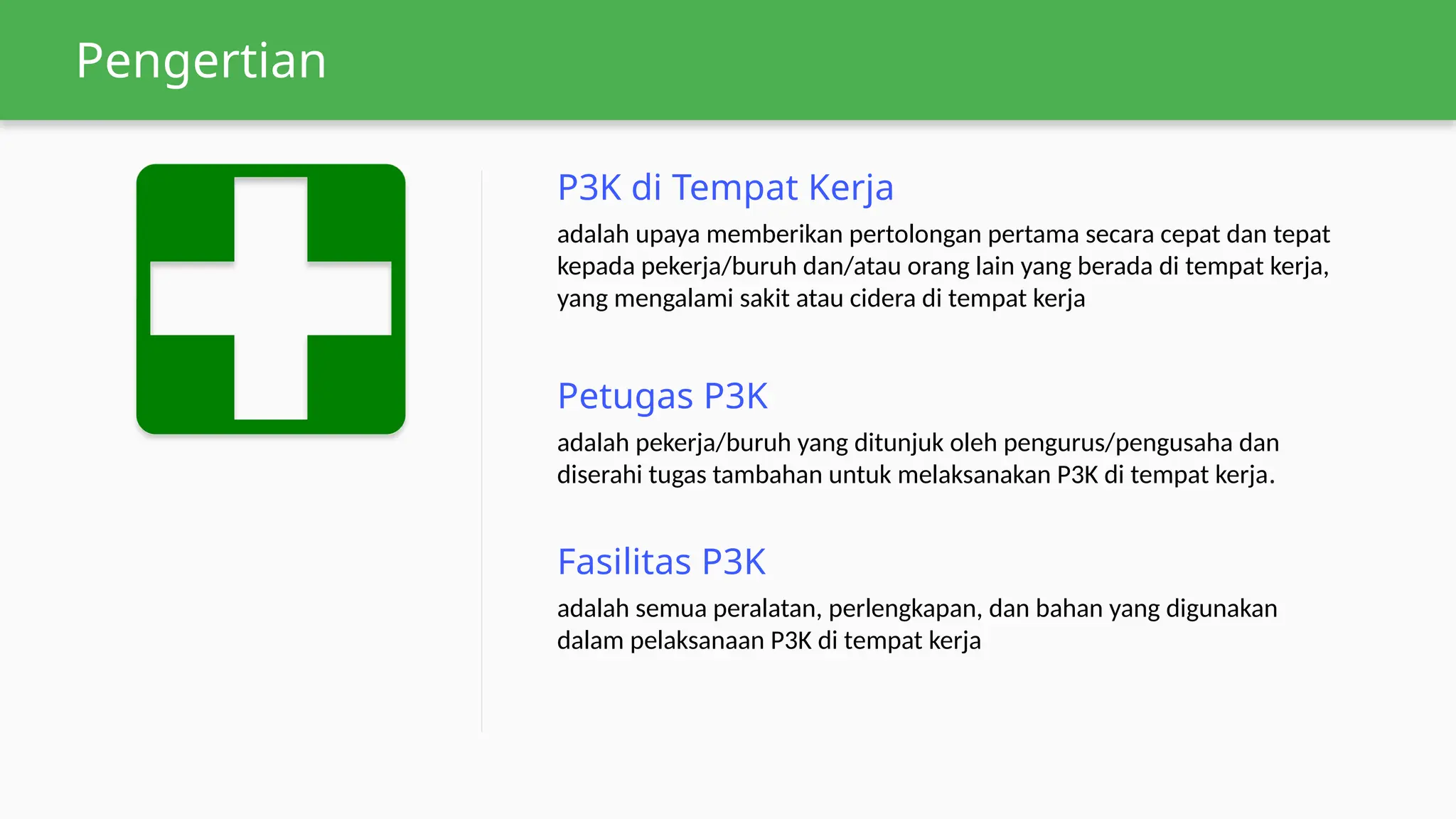 materi pertolongan pertama pada kecelakaan | PPT
