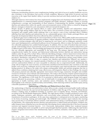 Diarrhea and Malnutrition in East African Children: A Deadly Cycle (www ...