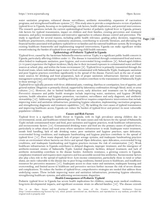 Burden of Pediatric Typhoid Disease in Uganda: Causes, Consequences ...
