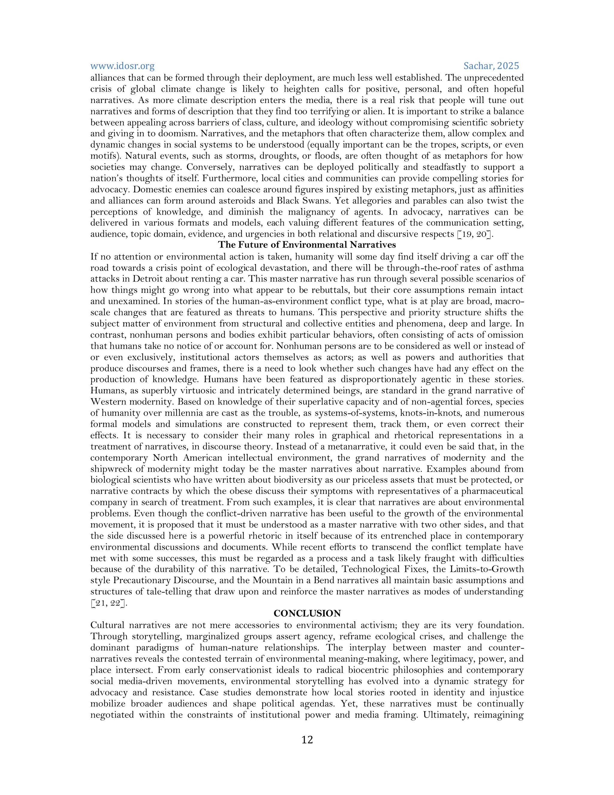 Cultural Narratives in Environmental Activism (www.kiu.ac.ug) | PDF