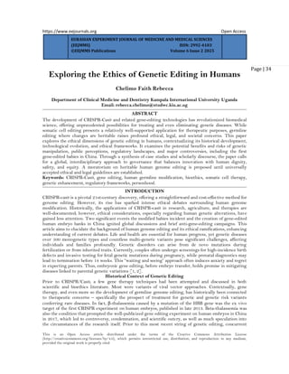 Exploring the Ethics of Genetic Editing in Humans (www.kiu.ac.ug) | PDF