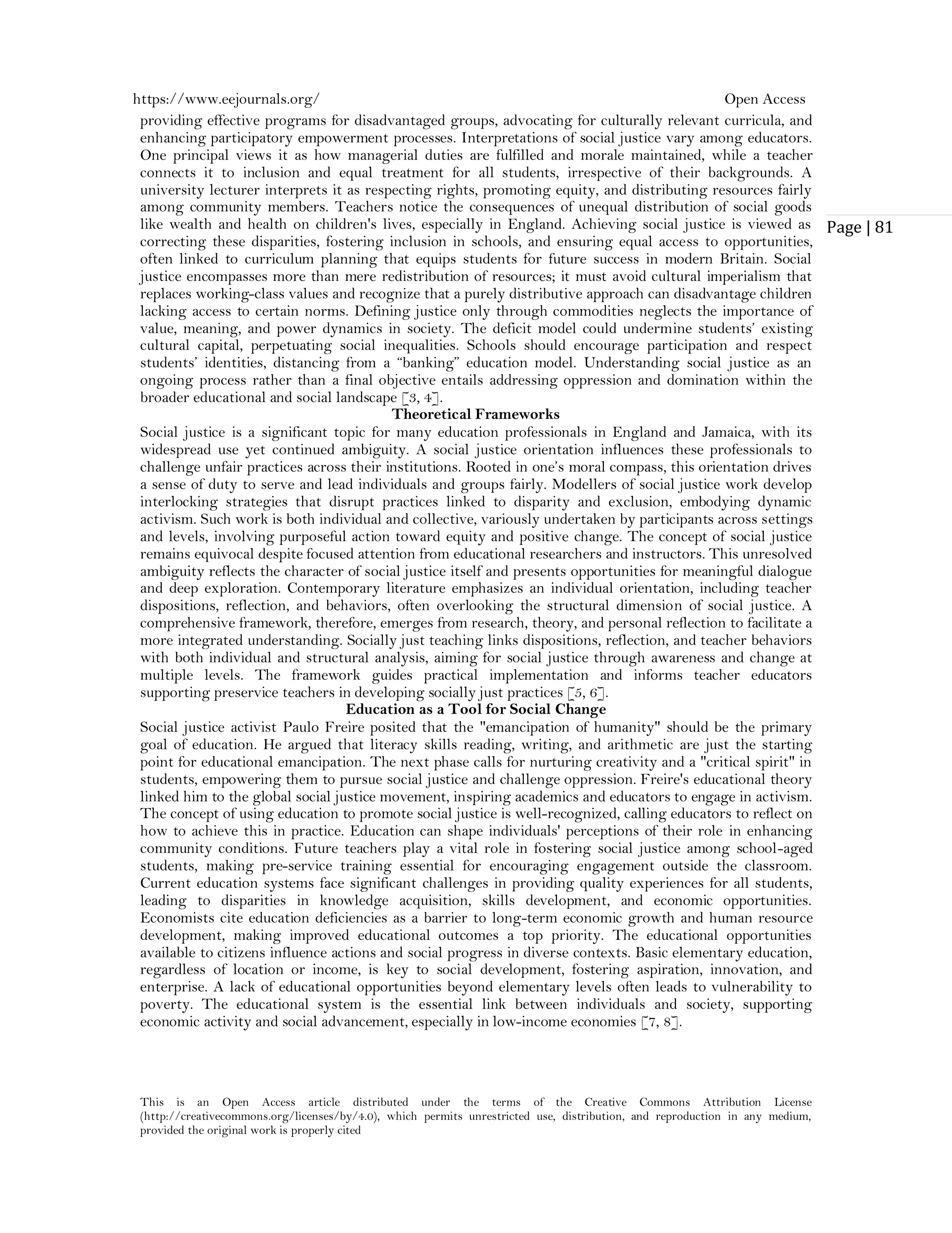 The Role of Education in Promoting Social Justice (www.kiu.ac.ug) | PDF