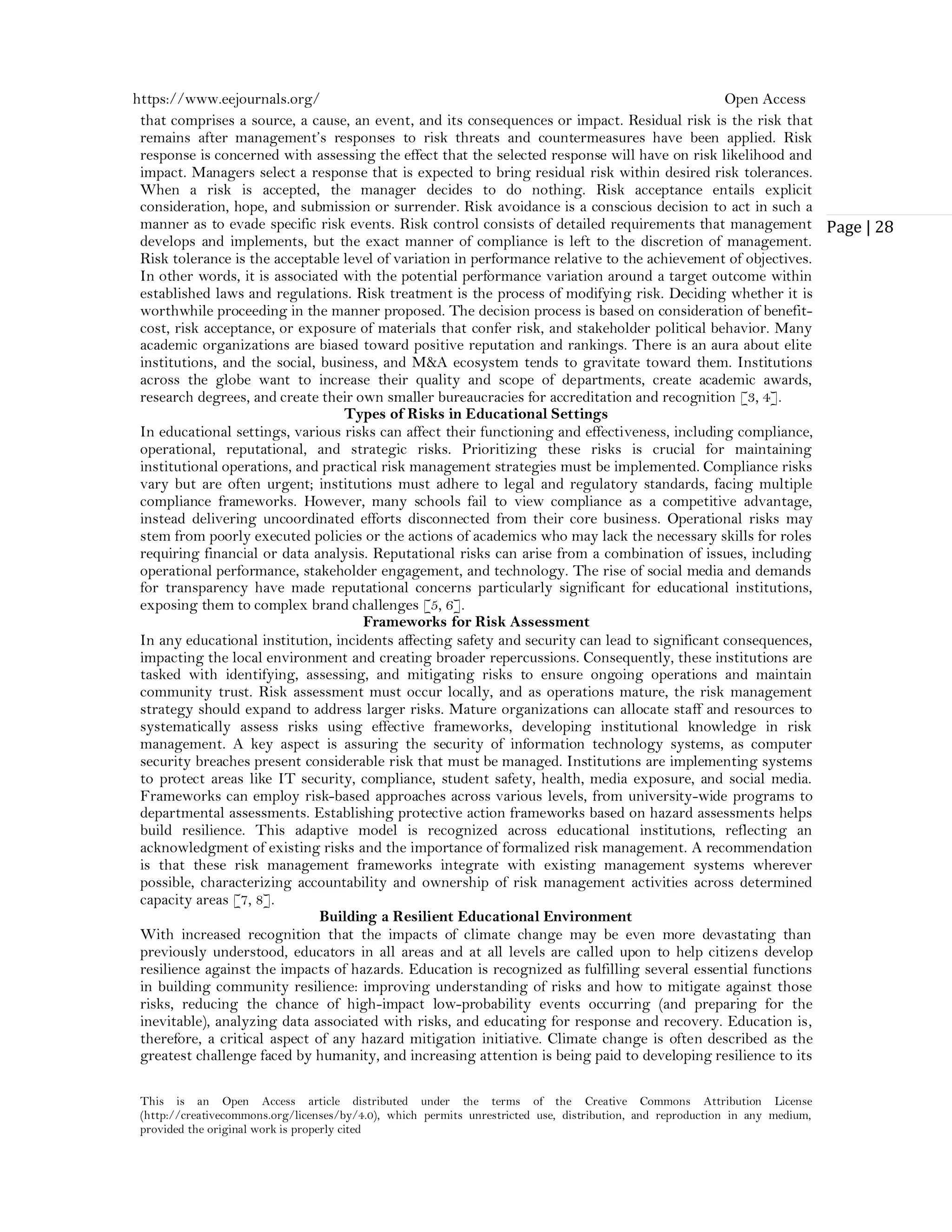 Building Resilience through Risk Management in Education (www.kiu.ac.ug ...