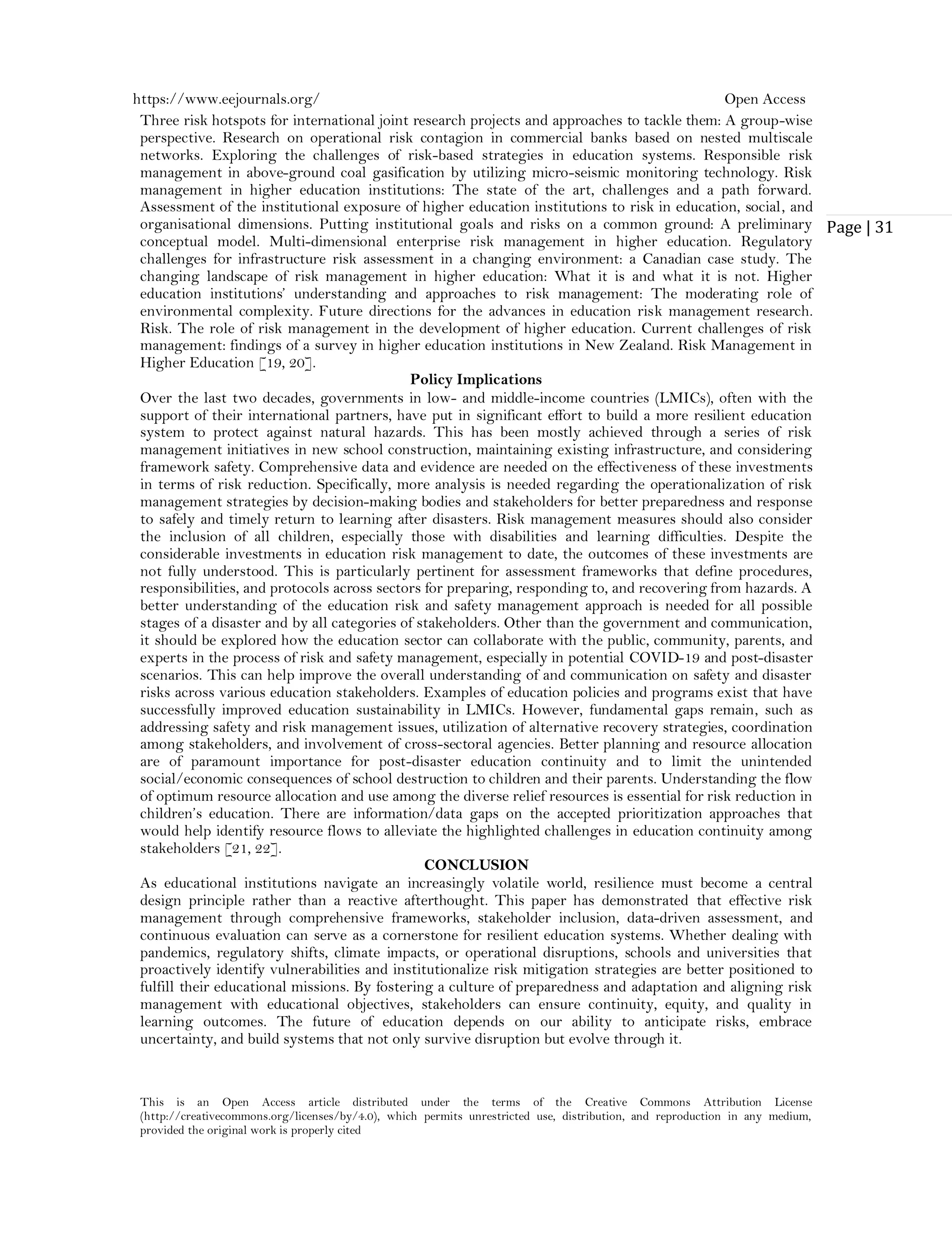 Building Resilience through Risk Management in Education (www.kiu.ac.ug ...