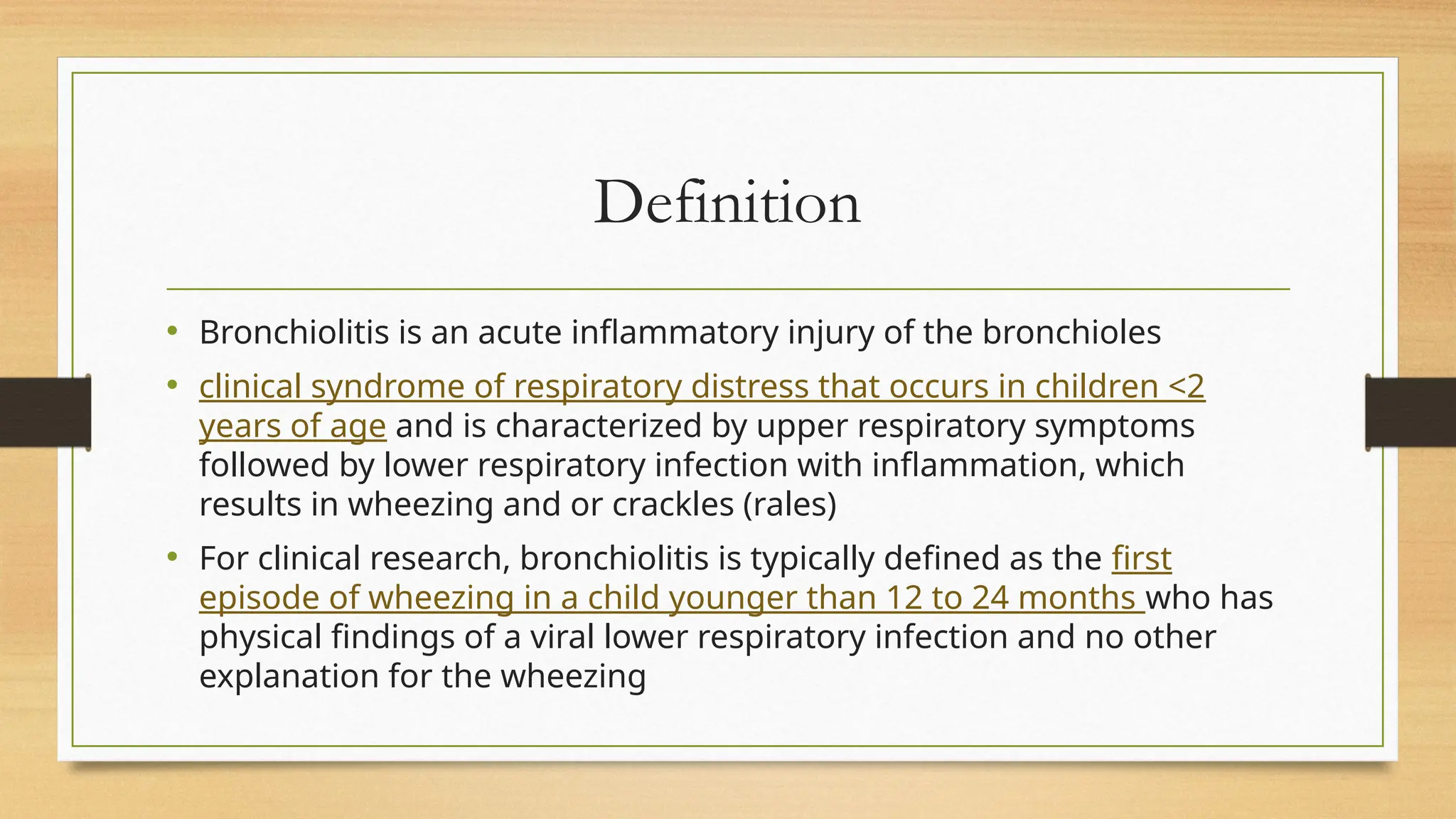 acute bronchiolitis in children presentation | PPTX