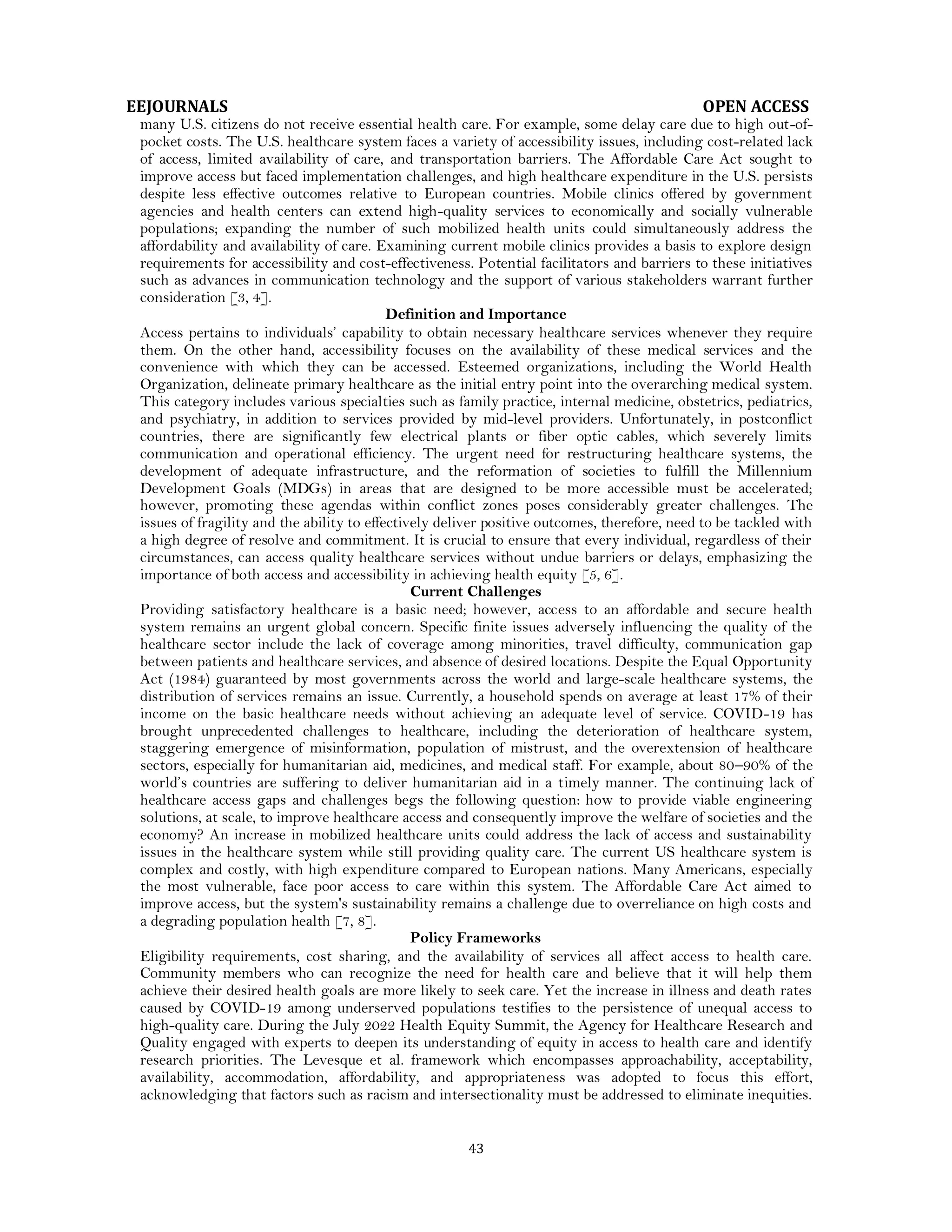 Healthcare Access: Engineering Solutions through Policy Changes (www ...