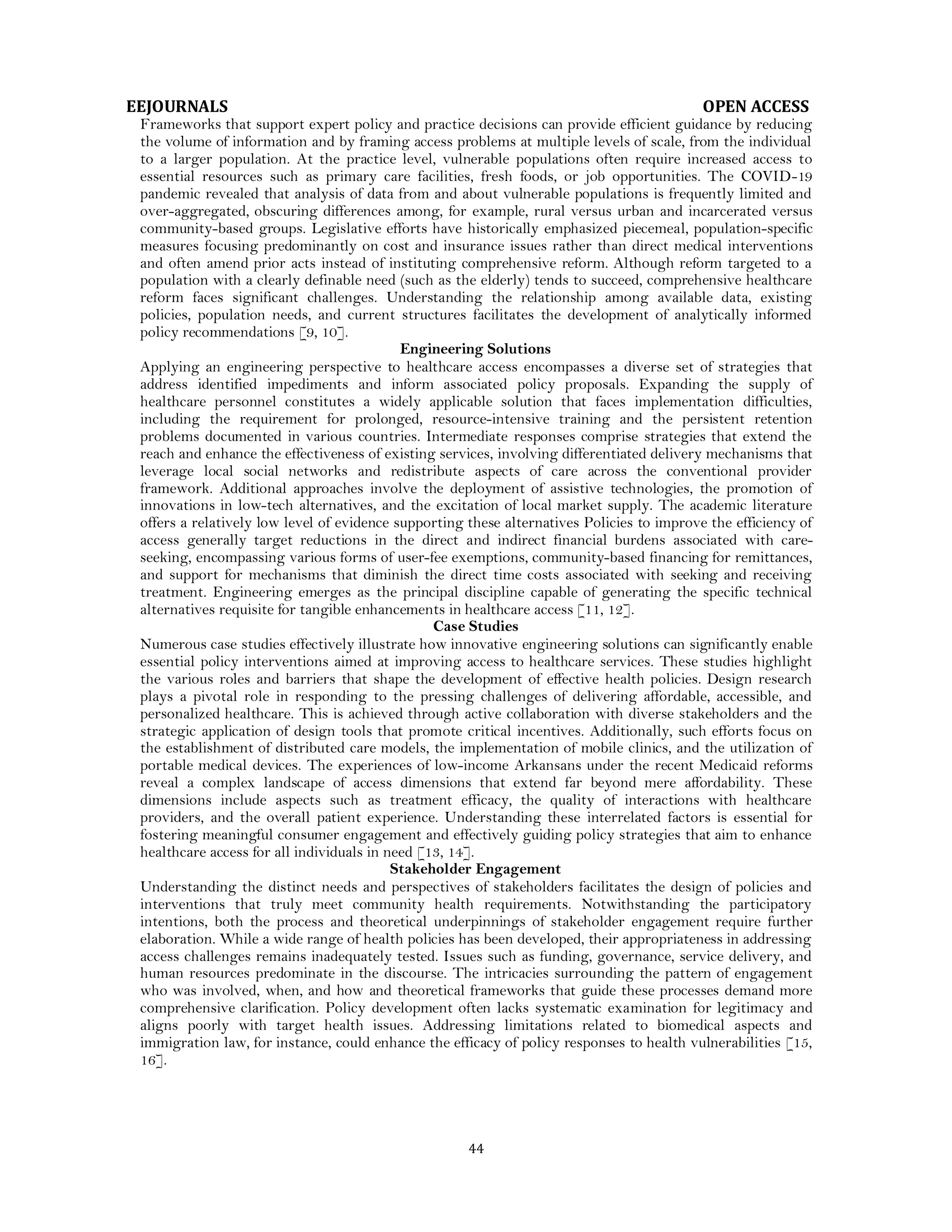 Healthcare Access: Engineering Solutions through Policy Changes (www ...