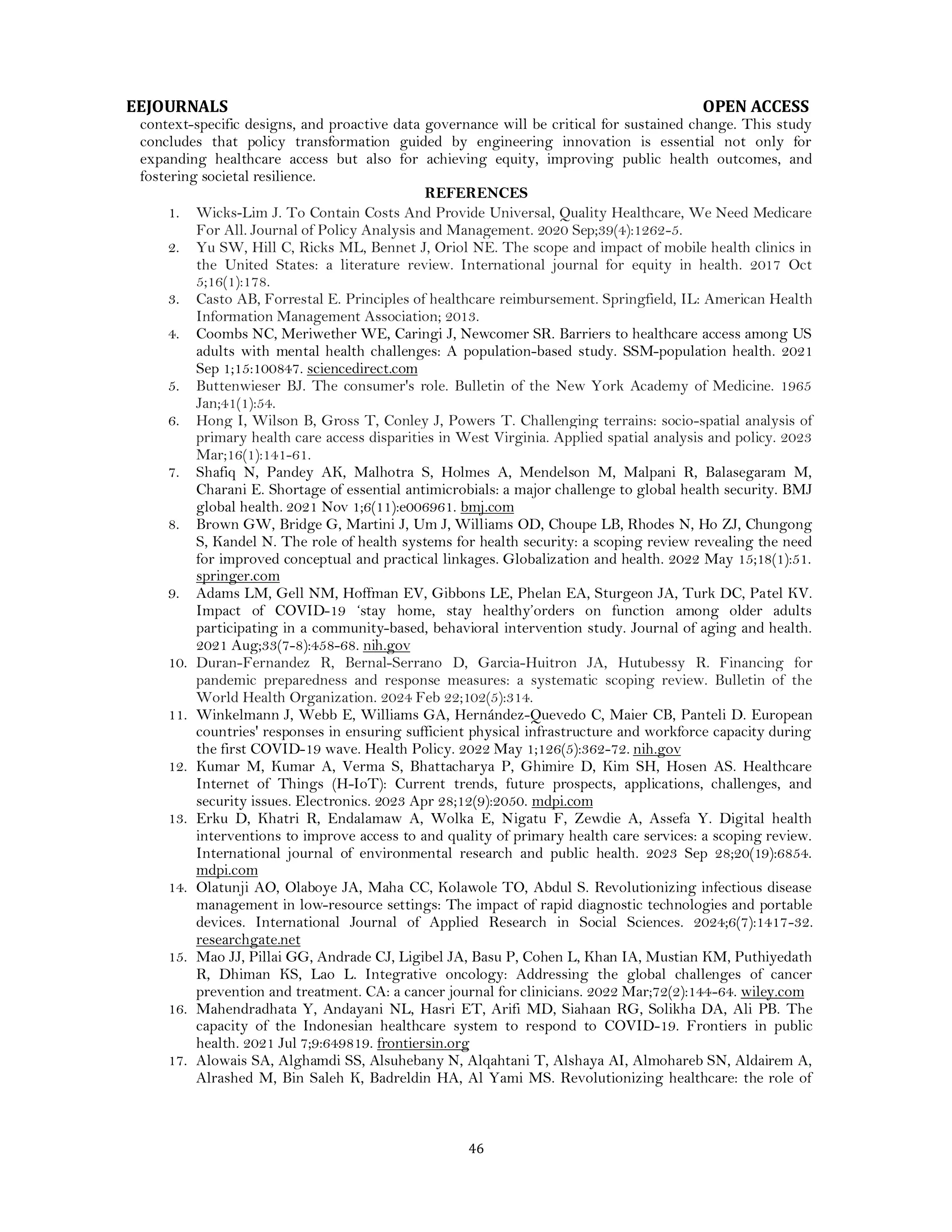 Healthcare Access: Engineering Solutions through Policy Changes (www ...