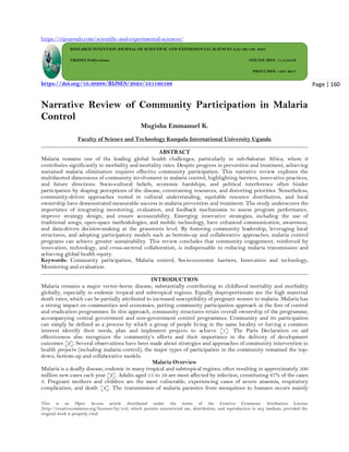 Narrative Review of Community Participation in Malaria Control (www.kiu ...