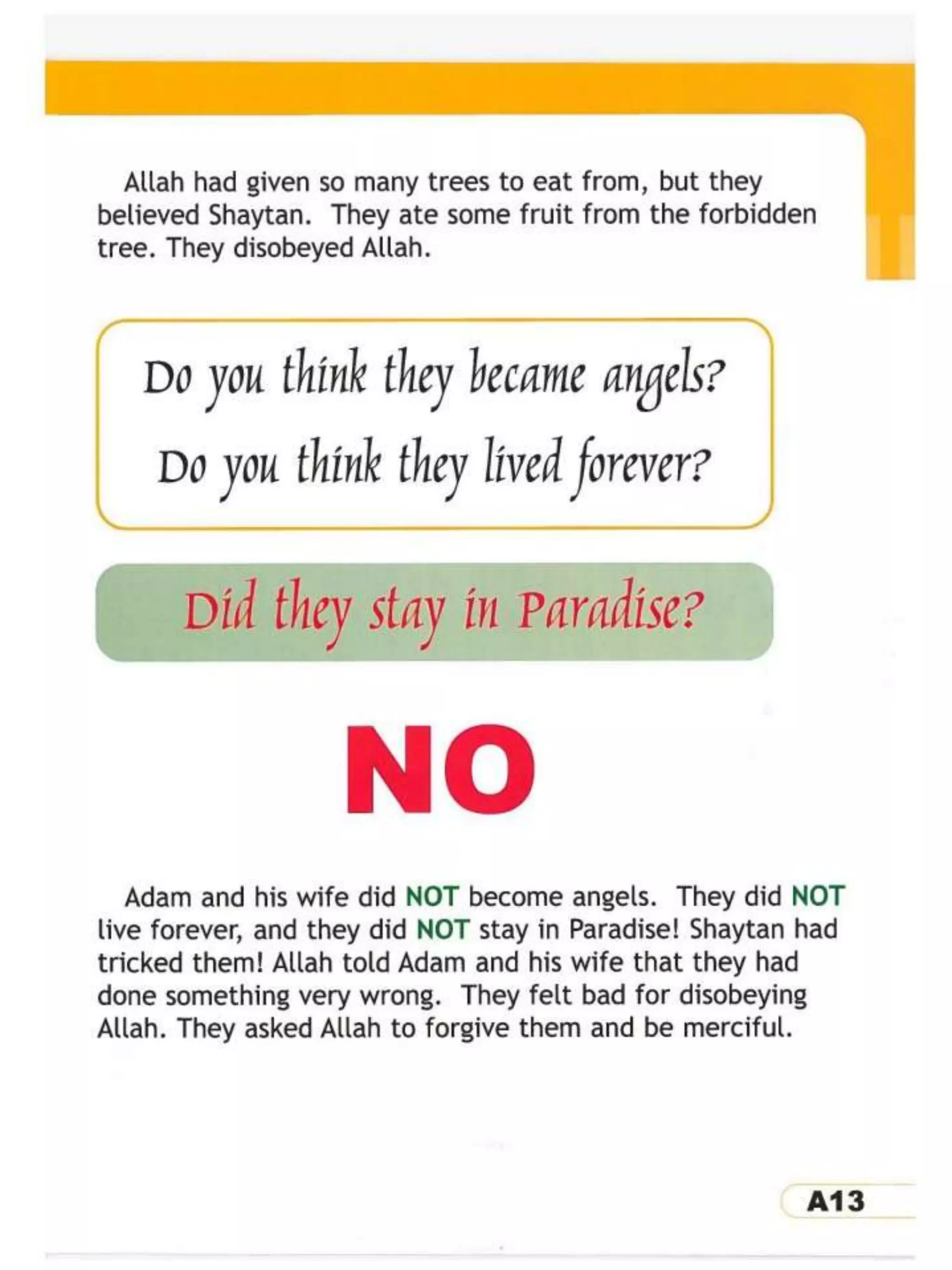 A 2 (i obey allah the story of prophet adam.) | PPTX | Islam | Religion ...