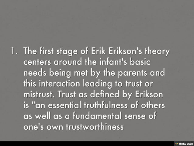 Erikson's stages of psychosocial development | PDF