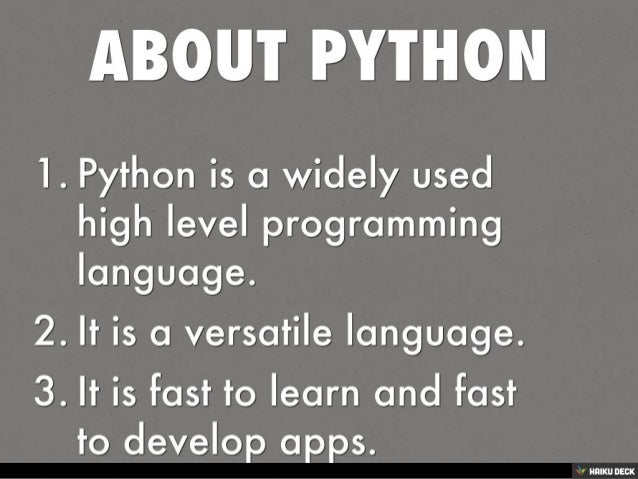 Why Python?