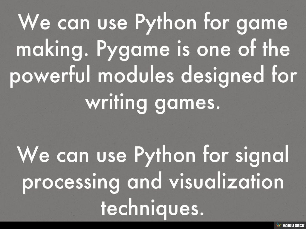Why Python?