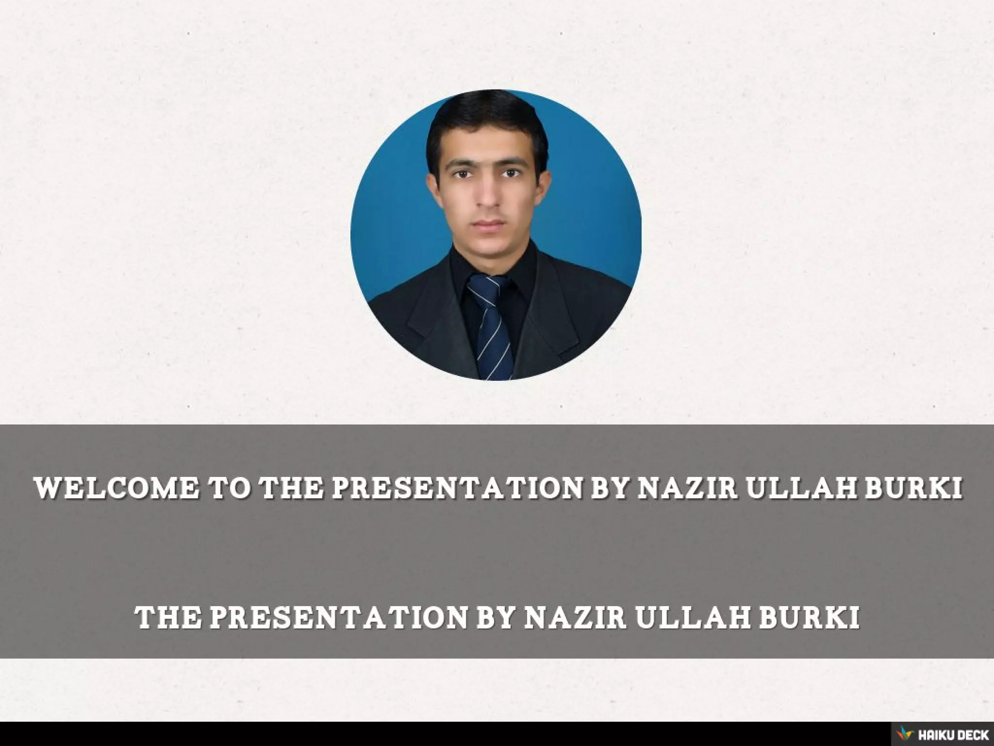 WELCOME TO Mr. Nazir Ullah Burki | PPT