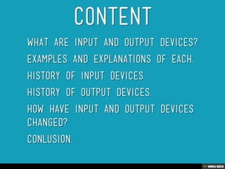 input and output devices | PPT