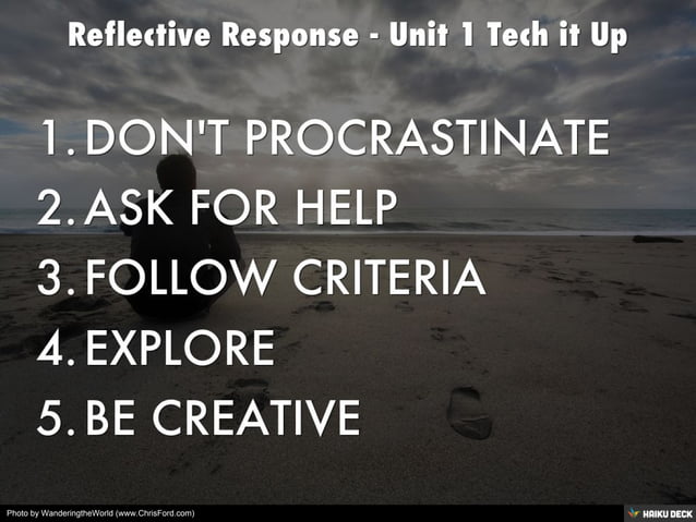 Reflective Response - Unit 1 Tech it Up | PPT