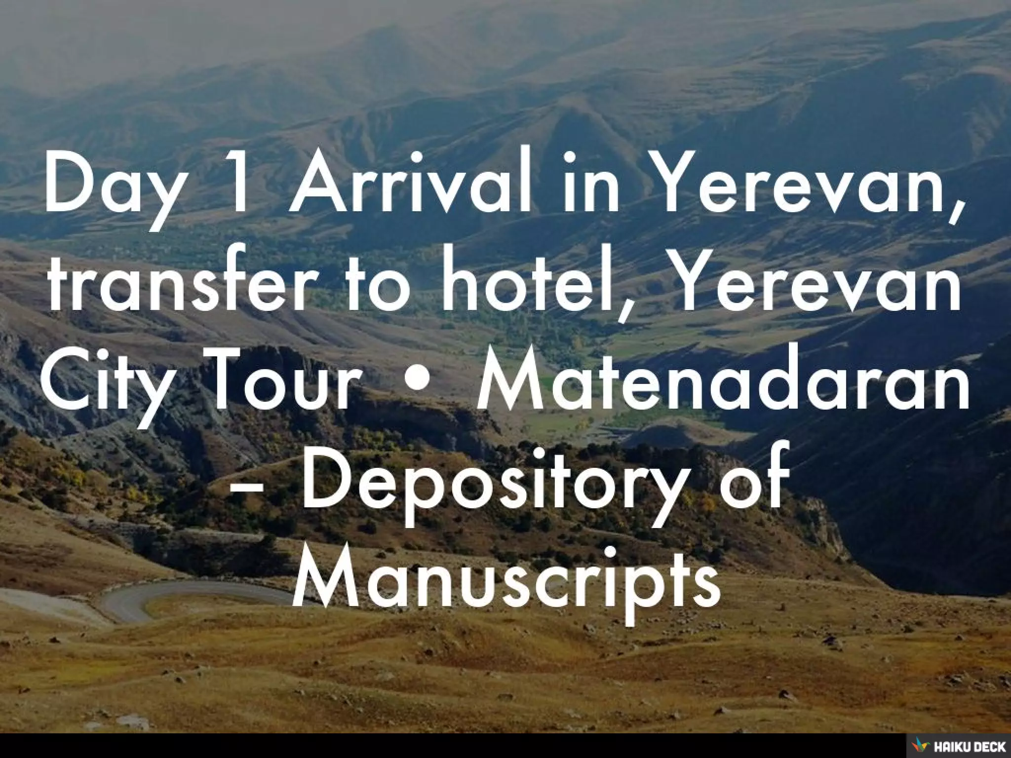 Sightseeing Around Yerevan | PPT