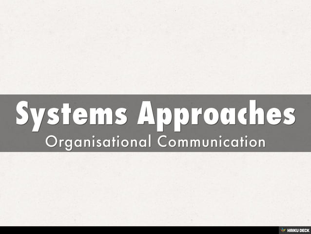 Systems Approaches | PDF