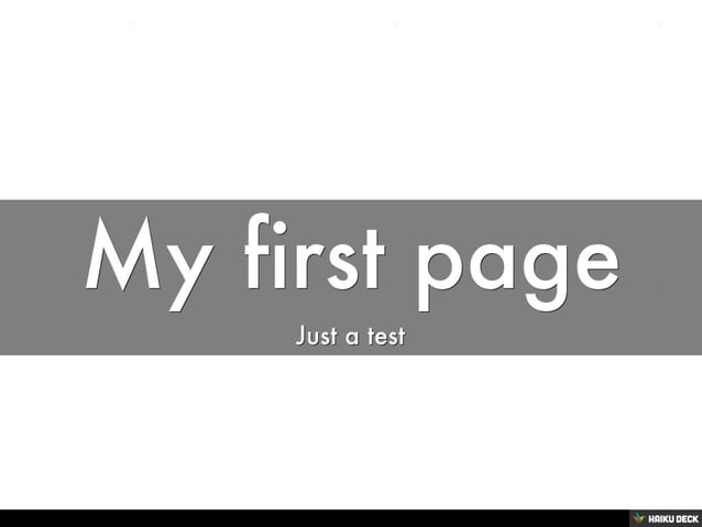 My first page | PDF