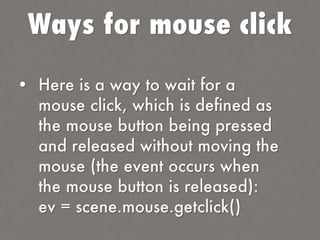 keyboard and mouse events | PPT