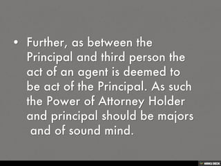 AGENT AND PRINCIPAL(POWER OF ATTORNEY) | PPT