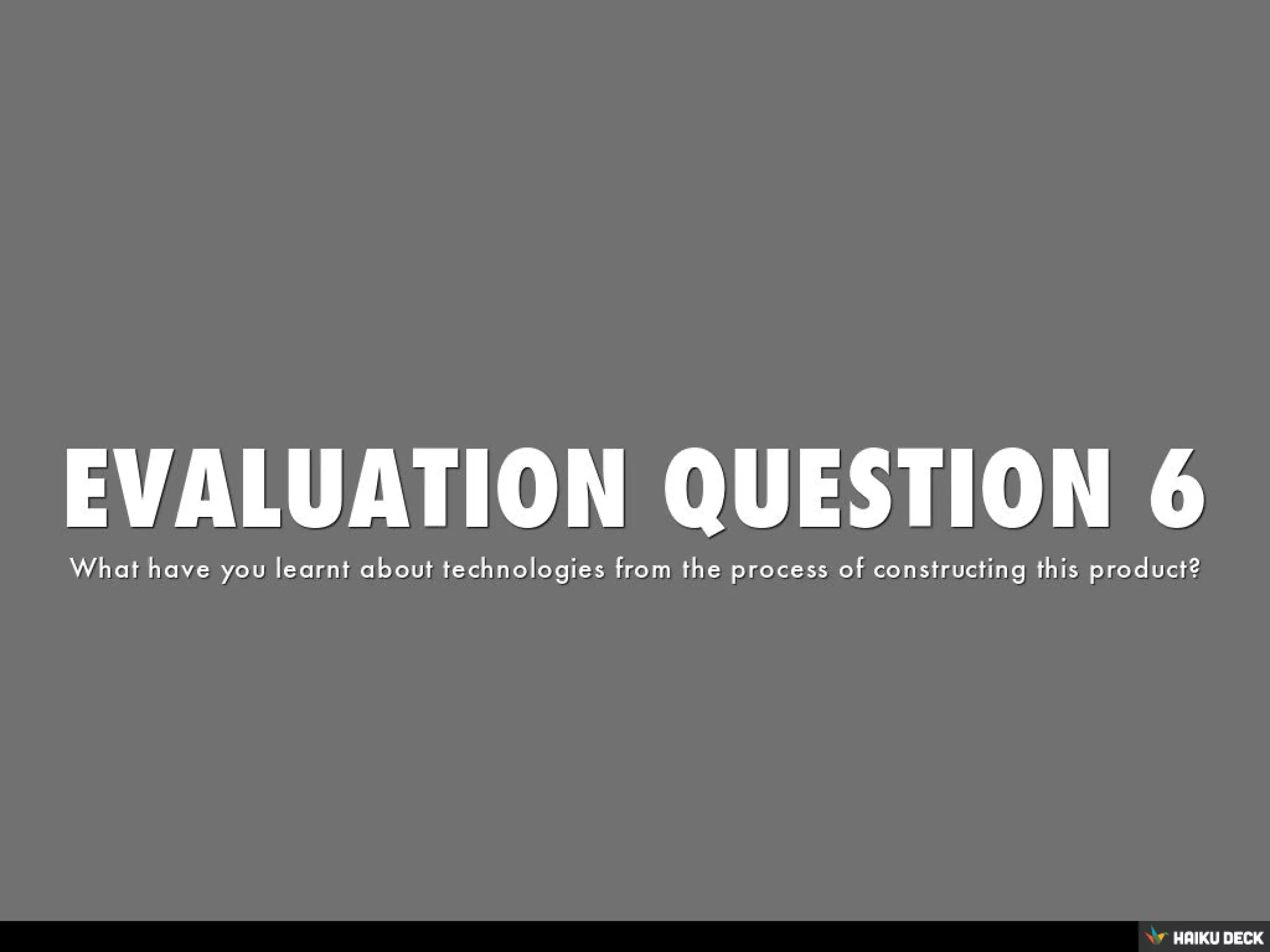 EVALUATION QUESTION 6 | PDF