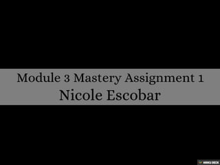 Module 3 Mastery Assignment 1 | PDF