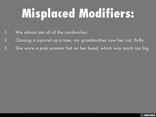 Misplaced and dangling modifiers | PPT