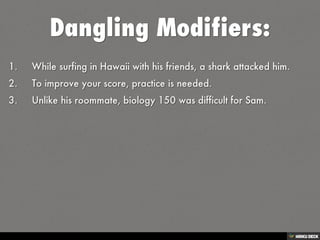 Misplaced and dangling modifiers | PPT