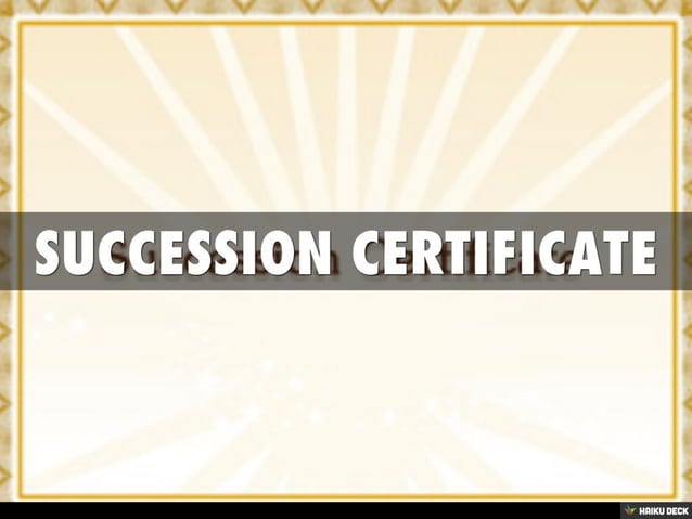 SUCCESSION CERTIFICATE | PDF