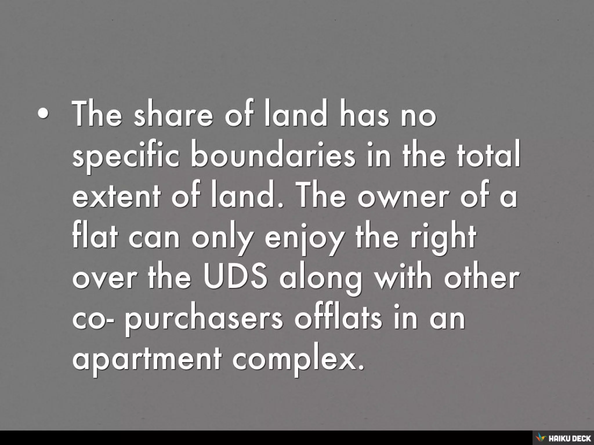 UDS- Undivided Share of Land | PPT