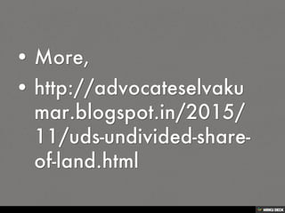 UDS- Undivided Share of Land | PPT