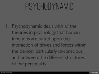 Comparing psychodynamic and humanistic | PPT