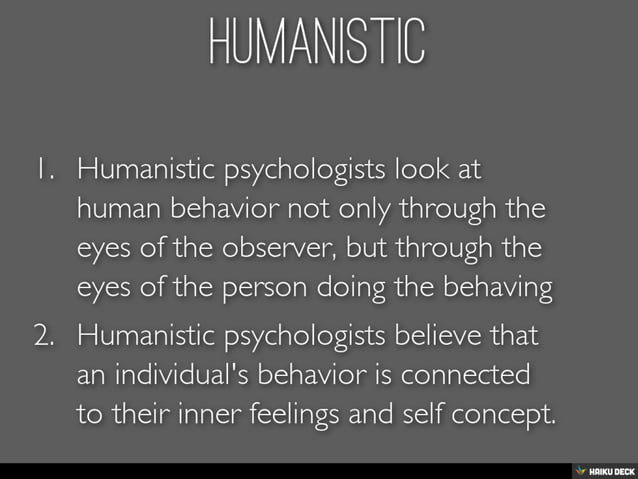 Comparing psychodynamic and humanistic | PPT