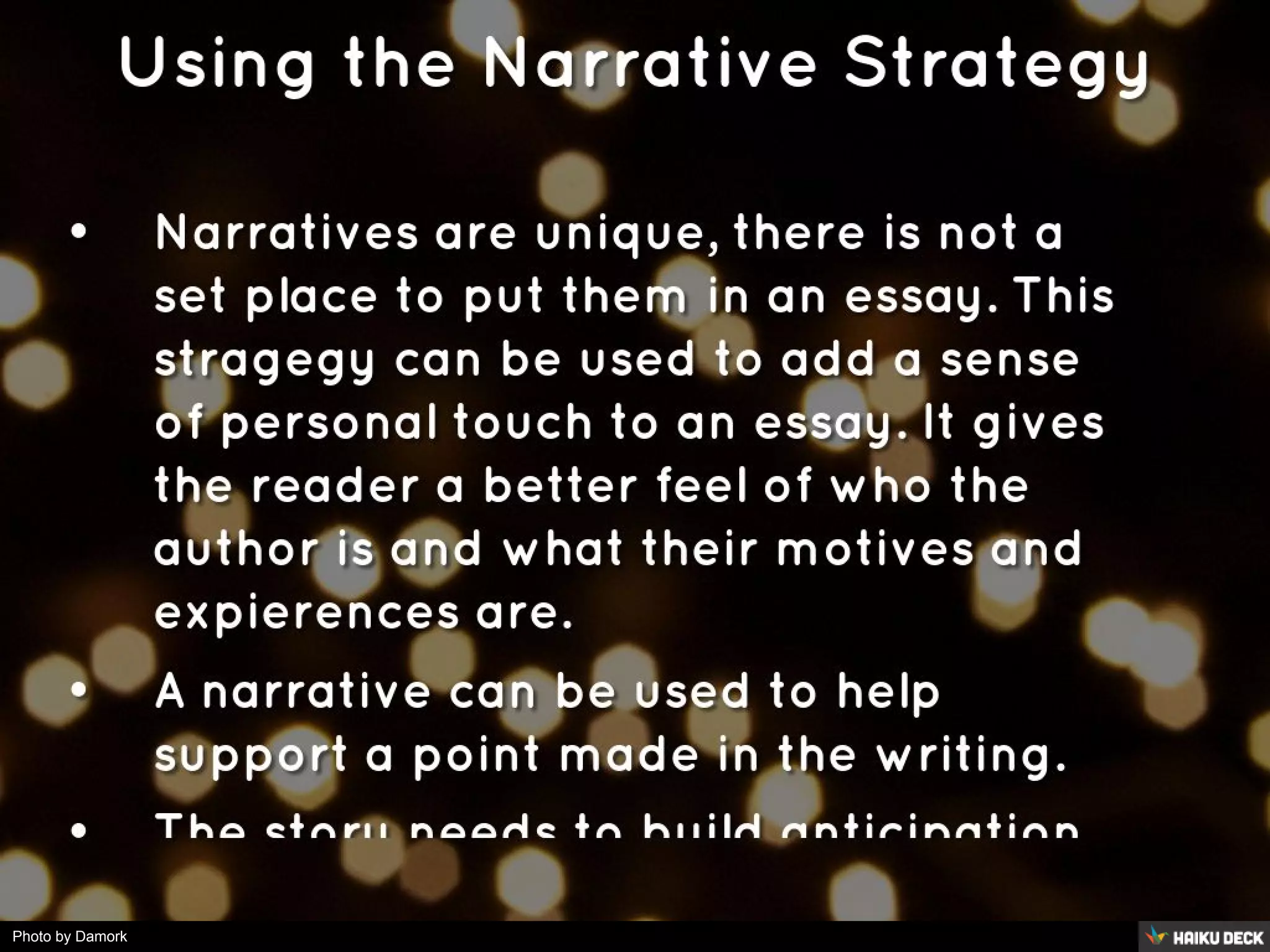 The Narrative Strategy | PDF