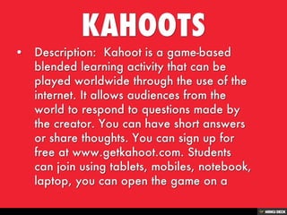 Kahoot- A Game to Enhance Instruction and Learning | PPT
