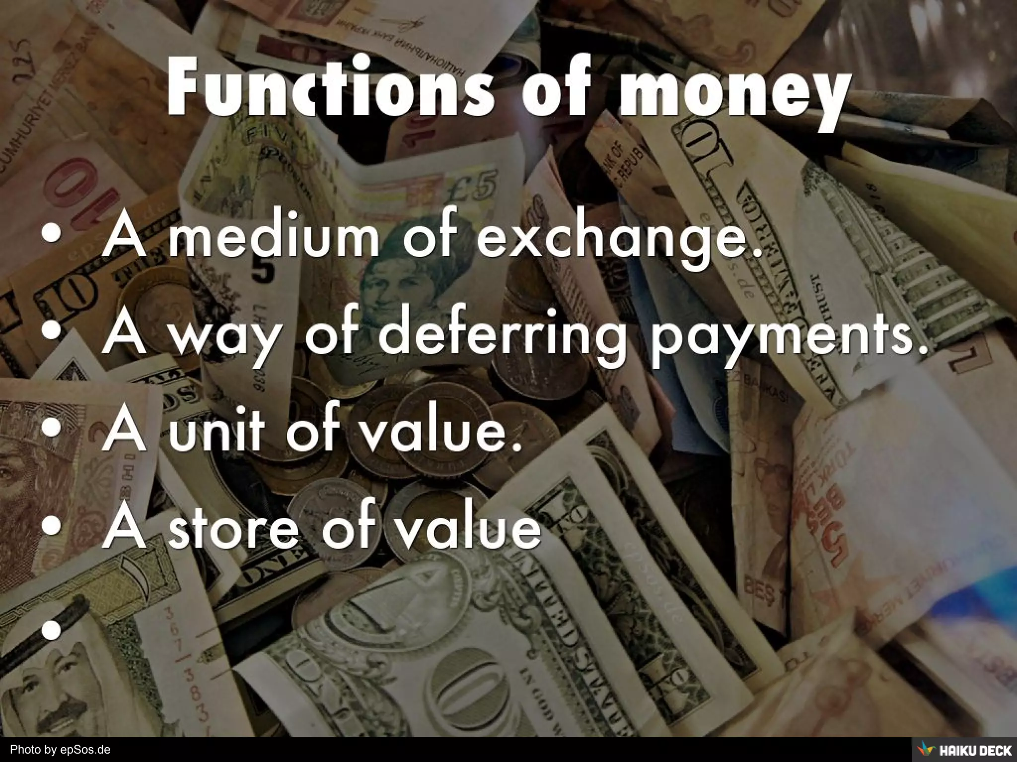 Functions of Money | PPT